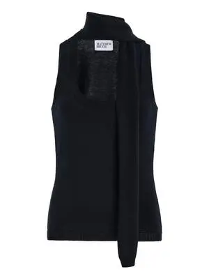 Matthew Bruch Scarf Knit Tank Top - Black