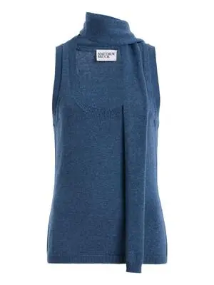 Matthew Bruch Scarf Knit Tank Top - Blue