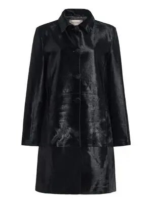 Nour Hammour Stella Pony Hair Coat - Black