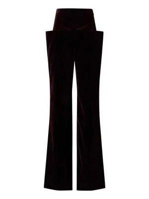 Alaïa High-rise Cotton-velour Trousers - Plum