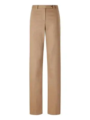 Khaite Hunter Wool And Cashmere-blend Straight-leg Pants - Neutrals