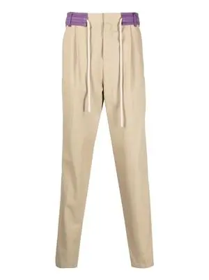 PALM ANGELS Palm Angels Beige Cotton Track Belt Pants