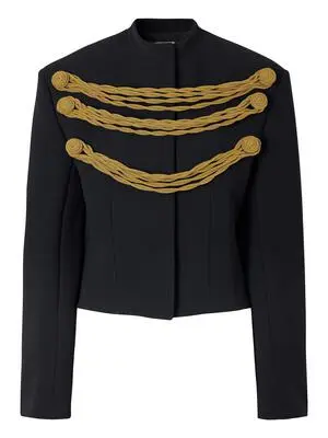 Khaite York Cord-detailed Crepe Jacket - Black