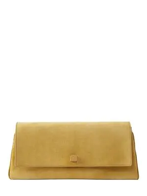 Khaite Audrey Suede Clutch - Yellow