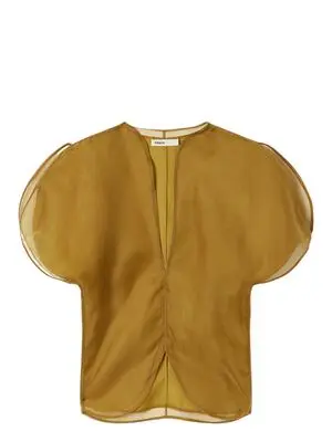 Khaite Briar Silk Blouse - Chartreuse