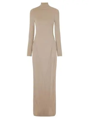 Alaïa Stretch-jersey Turtleneck Midi Dress - Brown