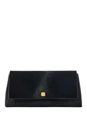 Khaite Audrey Calf Hair Clutch - Black
