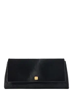 Khaite Audrey Calf Hair Clutch - Black