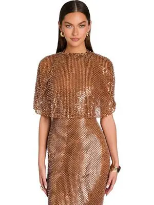 Retrofete Sylvey Sequin Cape - Hazelnut