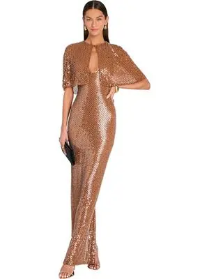 Retrofete Sequin Cape - Hazelnut