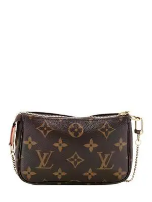 LOUIS VUITTON Pochette Accessoires Monogram Canvas Mini Clutch Bag - Brown