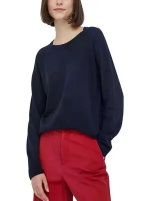 BENETTON Benetton Fine Knit Raglan Sleeve Pullover Blue