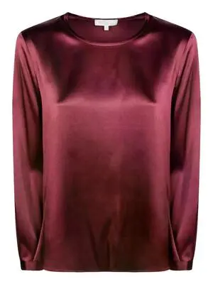 Antonelli Firenze Satin Finish Long Sleeve Top - Red
