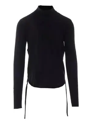 ANN DEMEULEMEESTER Ann Demeulemeester "Lenart" Lace-Up Detail High Neck Sweater