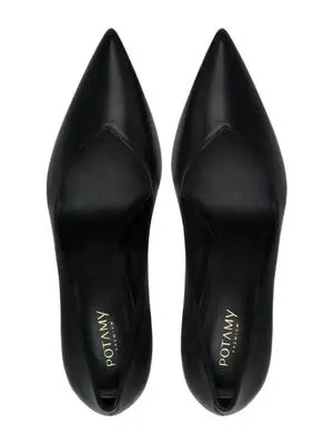 POTAMY Pointed Toe Stiletto Heel Pumps - Black