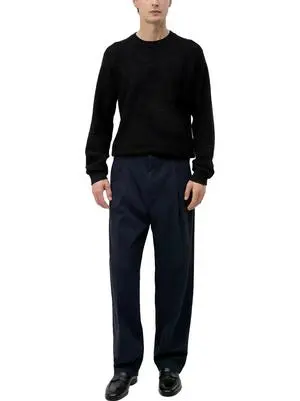 Hugo Waffle-knit Crew Neck Sweater - Black