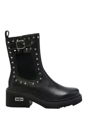 CULT Grace Stud-embellished Buckled Boots - Black