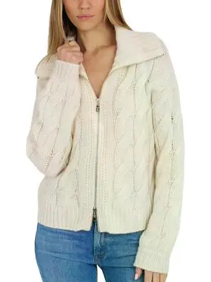 ARCHER CASHMERE Callie Cable-knit Cashmere Cardigan - Neutrals