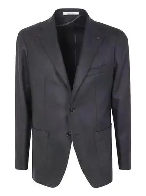 Tagliatore Montecarlo Twill-weave Notched-lapels Blazer - Brown