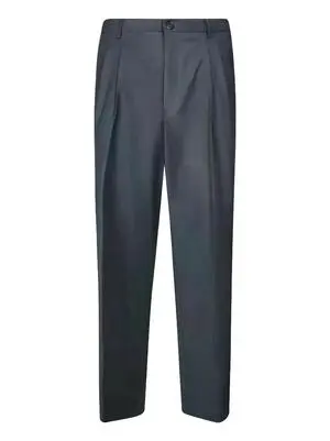 AMARANTO Pleated Straight-leg Trousers - Grey