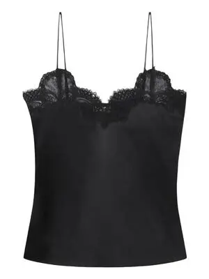 Co Name' Lace-trim Satin Camisole - Black