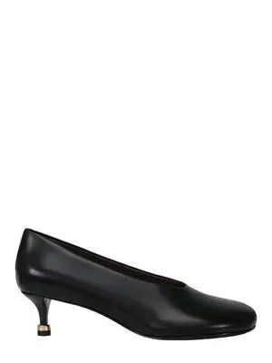 POTAMY Round-toe Leather Heeled Pumps - Black