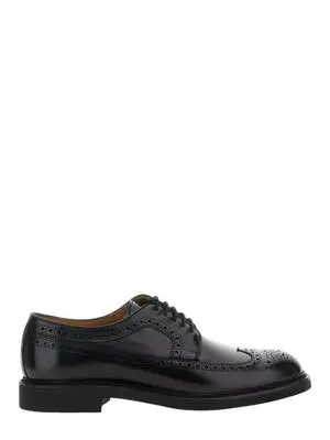 BERWICK 1707 Leather Wingtip Brogue Shoes - Black