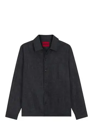 HUGO Oversized-fit Denim Shirt In Indigo Cotton
