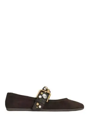 DOLCE & GABBANA DOLCE & GABBANA Embellished Suede Ballet Flats