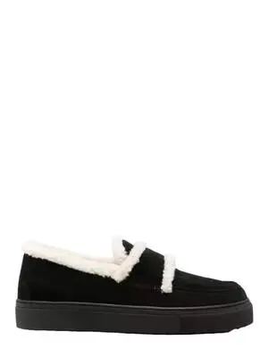 Inuikii Shearling Trim Loafers - Black