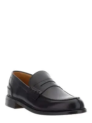 BERWICK 1707 Leather Penny Loafers - Black