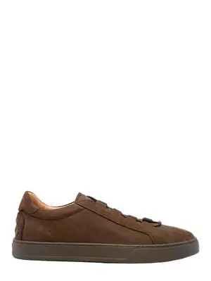 TOD'S Tod's Gommino Detail Lace-Up Suede Sneakers Brown