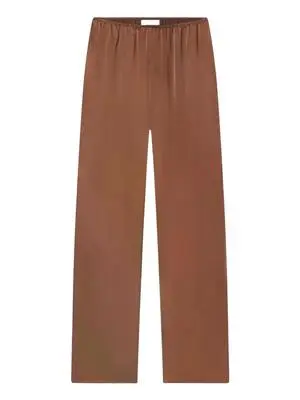 Co Name' Elasticated Waistband Straight-leg Trousers - Brown