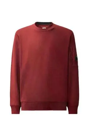 C.P. COMPANY Diagonal-raised-fleece Lens Crewneck Sweatshirt - Red