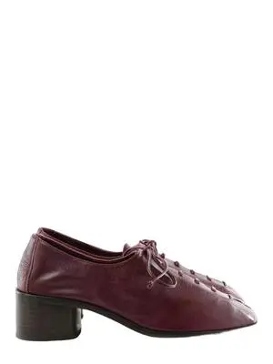Hereu Lace-Up Block-Heel Pumps Red