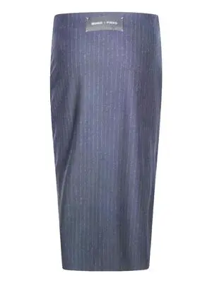 PINKO PINKO Pinstriped Draped Midi Skirt
