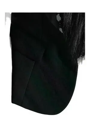 Elisabetta Franchi Faux Fur Trim Tailored Jacket - Black