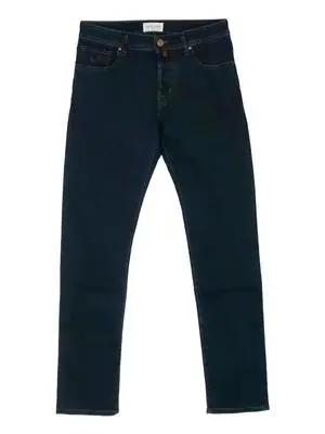 Jacob Cohen Logo-embroidered Slim-fit Jeans - Blue