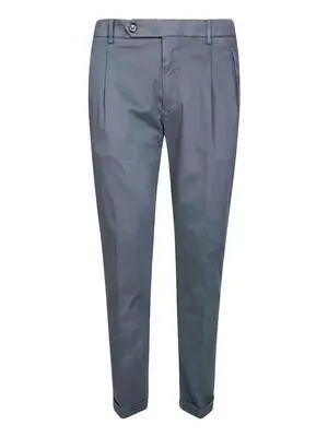 BERWICH Pleated Turn-up Trousers - Grey