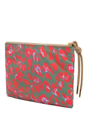 Bimba Y Lola Aquamarine Leopard Nylon Make-up Case - Green