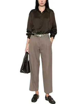 Seductive Sloane Pleated Trousers - Brown