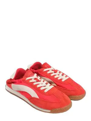 Bimba Y Lola BIMBA Y LOLA Suede And Nylon Lace-Up Sneakers Red