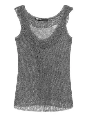 Bimba Y Lola BIMBA Y LOLA Metallic Openwork Top Grey