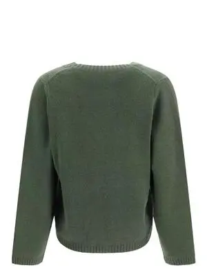 ALLUDE ALLUDE Cashmere V-Neck Sweater Green