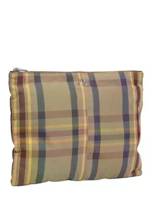 Bimba Y Lola Khaki And Garnet Tartan Jacquard Make-up Case - Neutrals