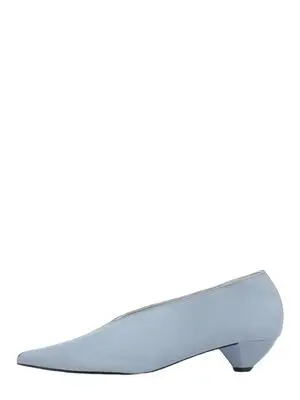 Bimba Y Lola BIMBA Y LOLA Leather Low Heel Court Shoe Blue