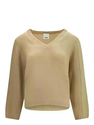 ALLUDE V-neck Cashmere Sweater - Neutrals