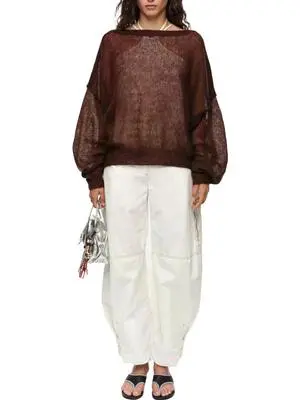 Bimba Y Lola Dark Mohair Boat-neck Sweater - Brown