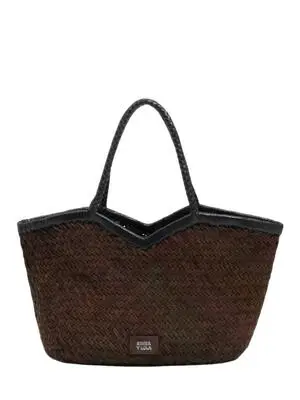 Bimba Y Lola Large Plaited Shopper Bag - Brown