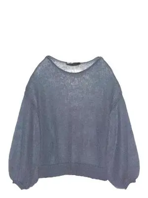 Bimba Y Lola Light Mohair Boat-neck Sweater - Blue